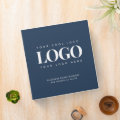 Minimal Navy Blue Business Company Custom Logo 3 Ring Binder | Zazzle