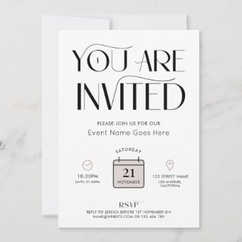 Minimal Neutral Colors Elegant Business Event Invitation | Zazzle