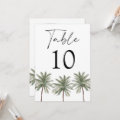 Minimal Palm Tree Wedding Table Number Card | Zazzle