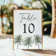 Minimal Palm Tree Wedding Table Number Card | Zazzle
