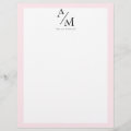 Minimal Pastel Pink Initial & Personalized Letterhead | Zazzle