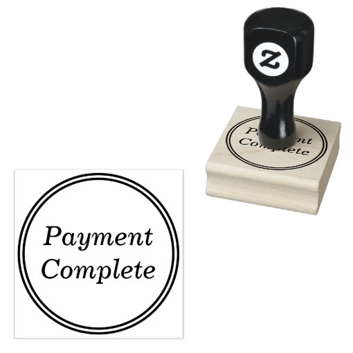 Minimal "Payment Complete" Rubber Stamp | Zazzle