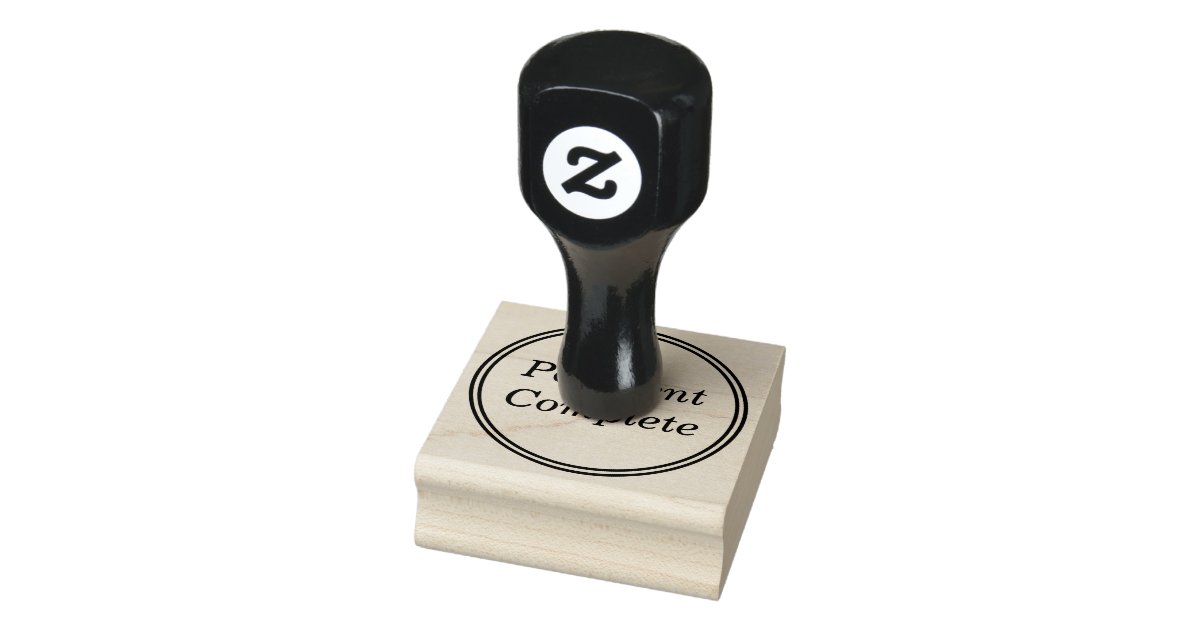 Minimal "Payment Complete" Rubber Stamp | Zazzle