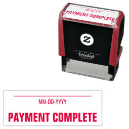 Minimal "PAYMENT COMPLETE" Rubber Stamp | Zazzle