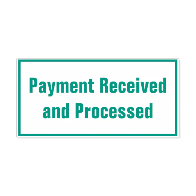 Minimal "Payment Received and Processed" Self-inking Stamp | Zazzle