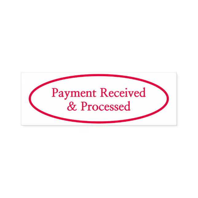 Minimal "Payment Received & Processed" Self-inking Stamp | Zazzle