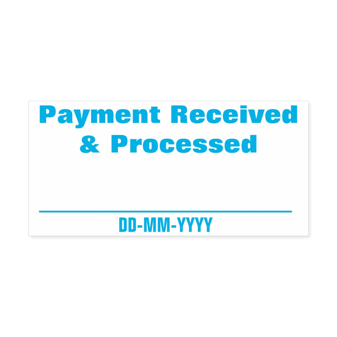 Minimal "Payment Received & Processed" Self-inking Stamp | Zazzle