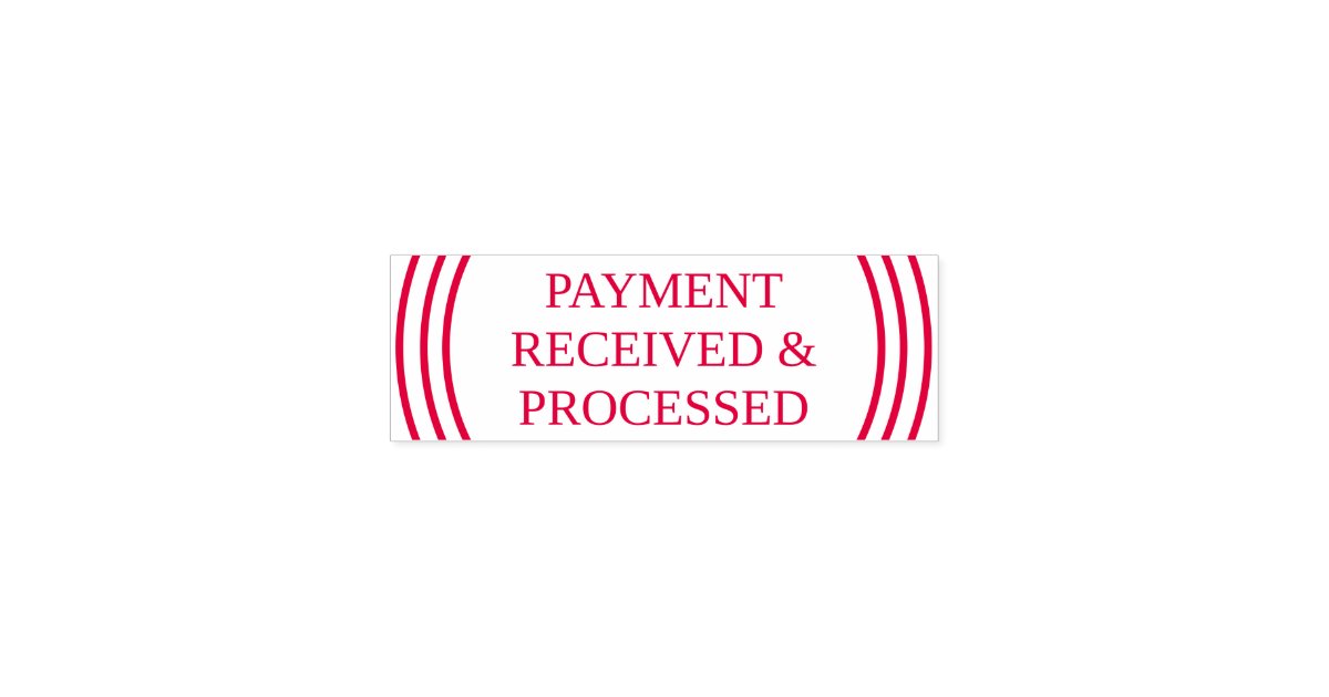 Minimal "PAYMENT RECEIVED & PROCESSED" Self-inking Stamp | Zazzle