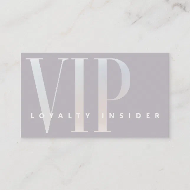 Minimal Pewter Violet Grey & Luxury Pearl VIP Loyalty Card | Zazzle