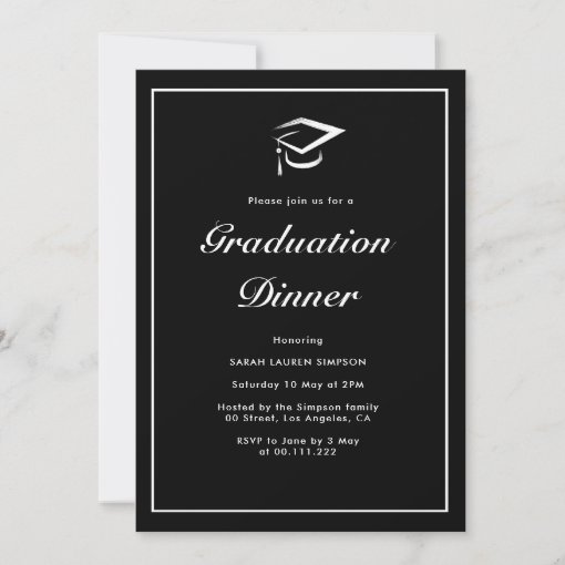 MINIMAL | photo graduation dinner Invitation | Zazzle