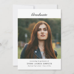 MINIMAL | photo graduation dinner Invitation | Zazzle