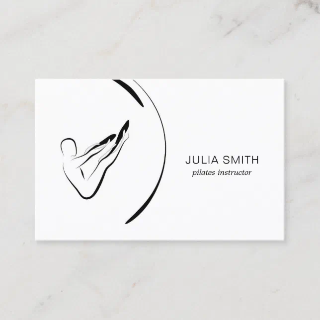 Minimal Pilates Instructor Pilates Poses Business Card | Zazzle