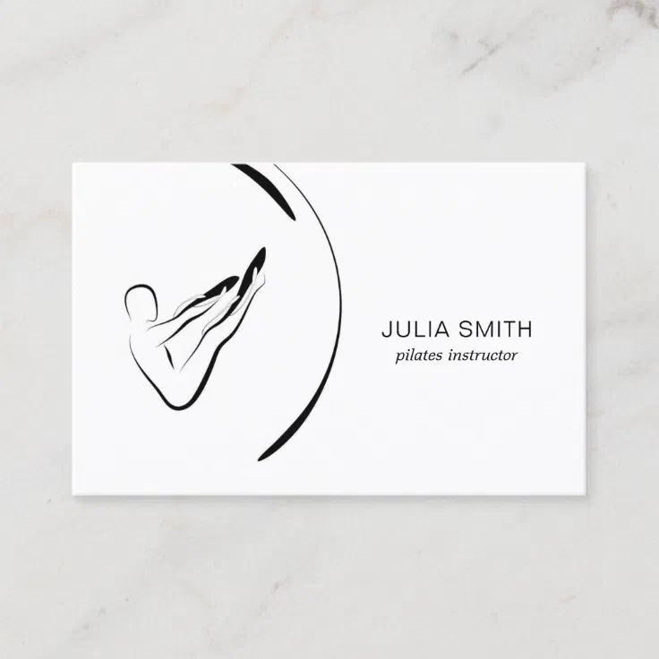 Minimal Pilates Instructor Pilates Poses Business Card | Zazzle