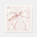 Minimal Pink Bow Paper Napkin | Zazzle