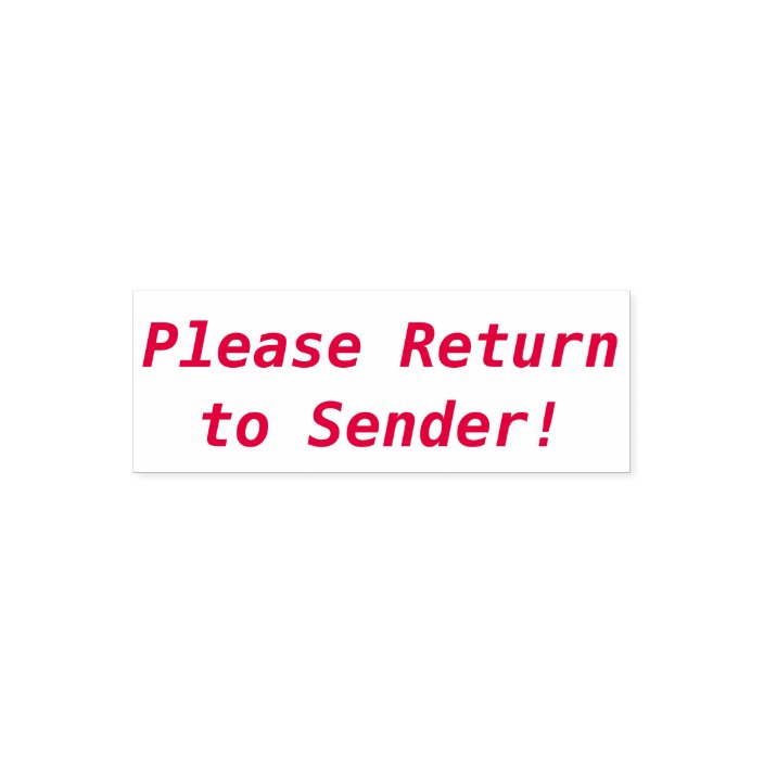 Minimal "Please Return to Sender!" Rubber Stamp | Zazzle.com