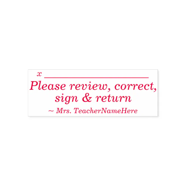 Minimal "Please review, correct, sign & return" Self-inking Stamp | Zazzle