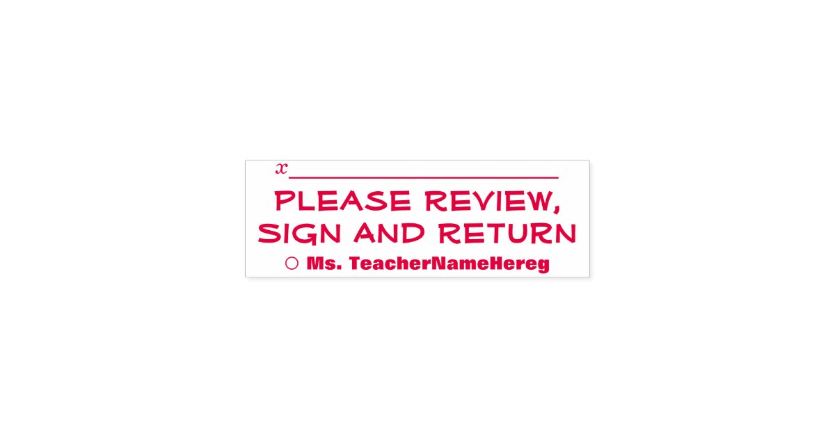 Minimal "Please Review, Sign And Return" Self-inking Stamp | Zazzle