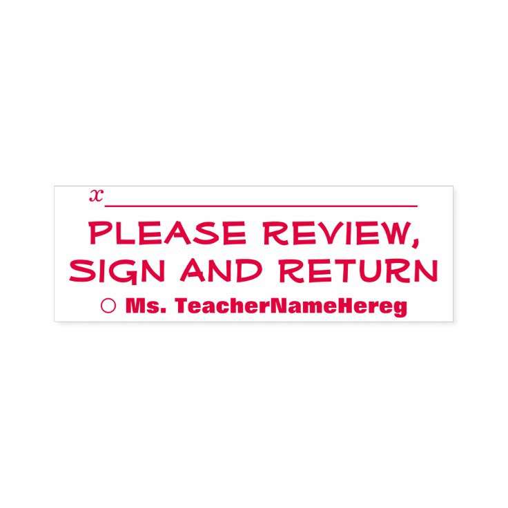 Minimal "Please Review, Sign And Return" Self-inking Stamp | Zazzle