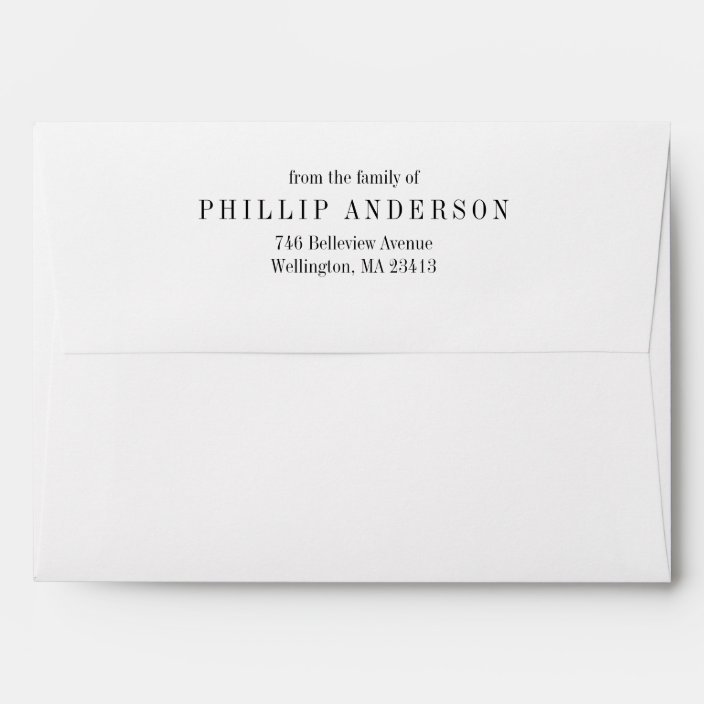 Minimal Preprinted Memorial Funeral Return Address Envelope | Zazzle.com