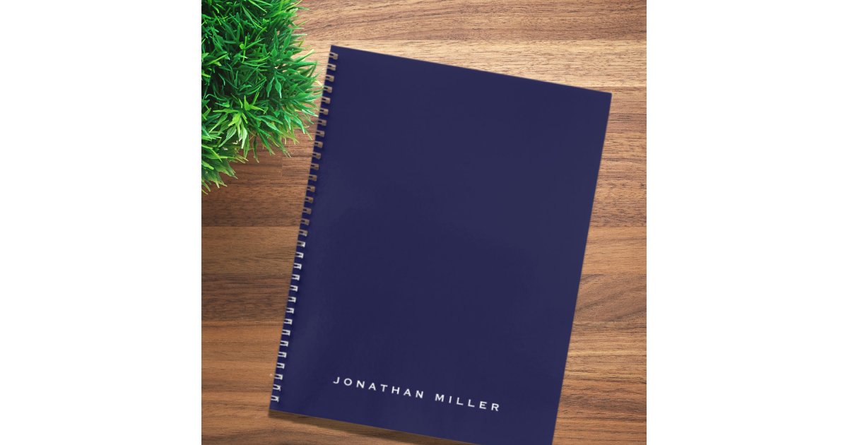 Minimal Professional Monogram Navy Blue Notebook | Zazzle