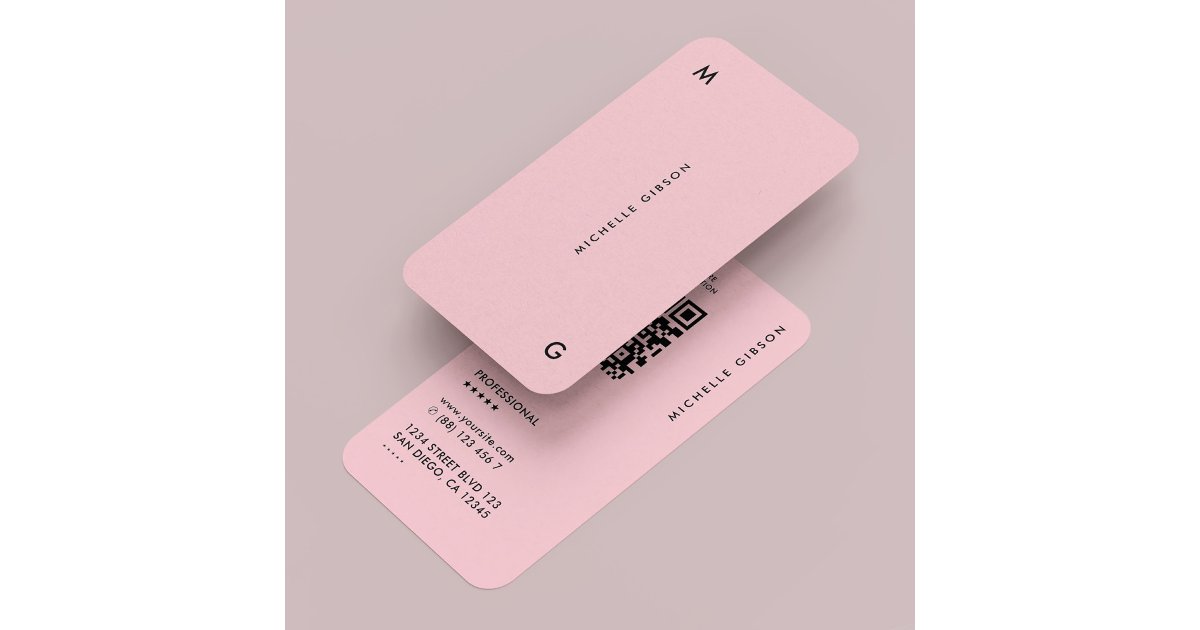 Minimal Professional Pastel Pink Aesthetic Business Card | Zazzle