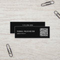 Minimal Professional QR Code Black Mini Business Card | Zazzle