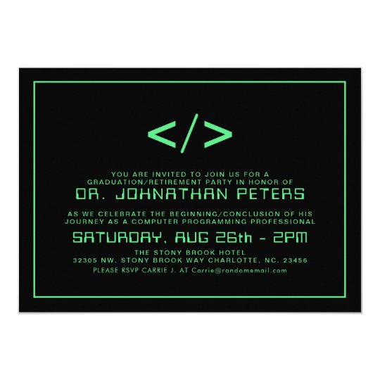 Minimal Programmer Graduation|Retirement Invite | Zazzle.com