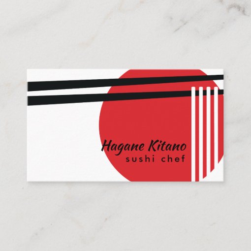 Minimal Ramen Japanese restaurant Sushi chef Business Card | Zazzle