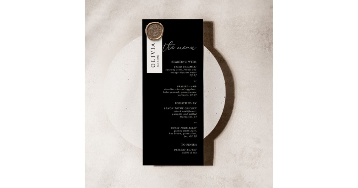 Minimal Reception Mini Guest's Profile Card 6 in 1 | Zazzle