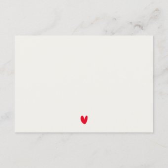 Minimal Red Heart Script Wedding Accommodation Enclosure Card | Zazzle