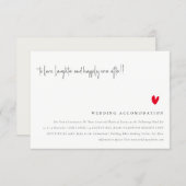 Minimal Red Heart Script Wedding Accommodation Enclosure Card | Zazzle