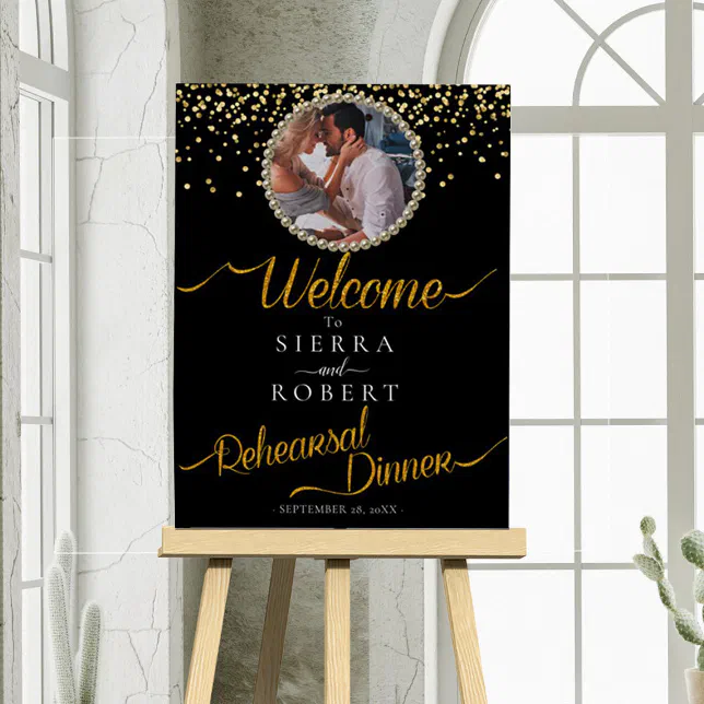 Minimal Rehearsal Dinner Photo Welcome Sign | Zazzle