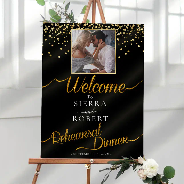 Minimal Rehearsal Dinner Photo Welcome Sign | Zazzle