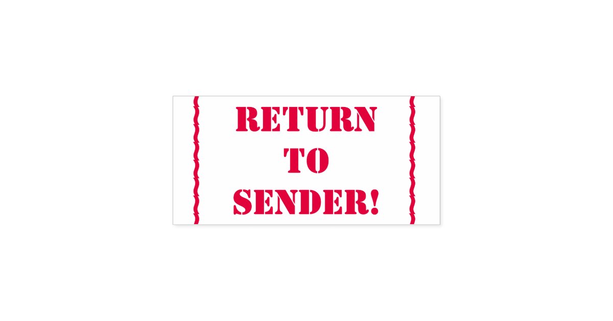 Minimal "RETURN TO SENDER!" Rubber Stamp | Zazzle