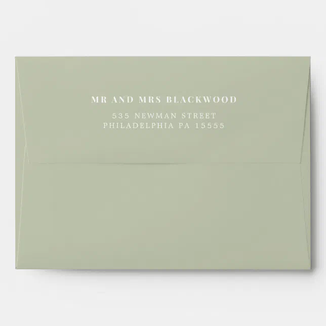 Minimal Sage Green Return Address Envelope | Zazzle