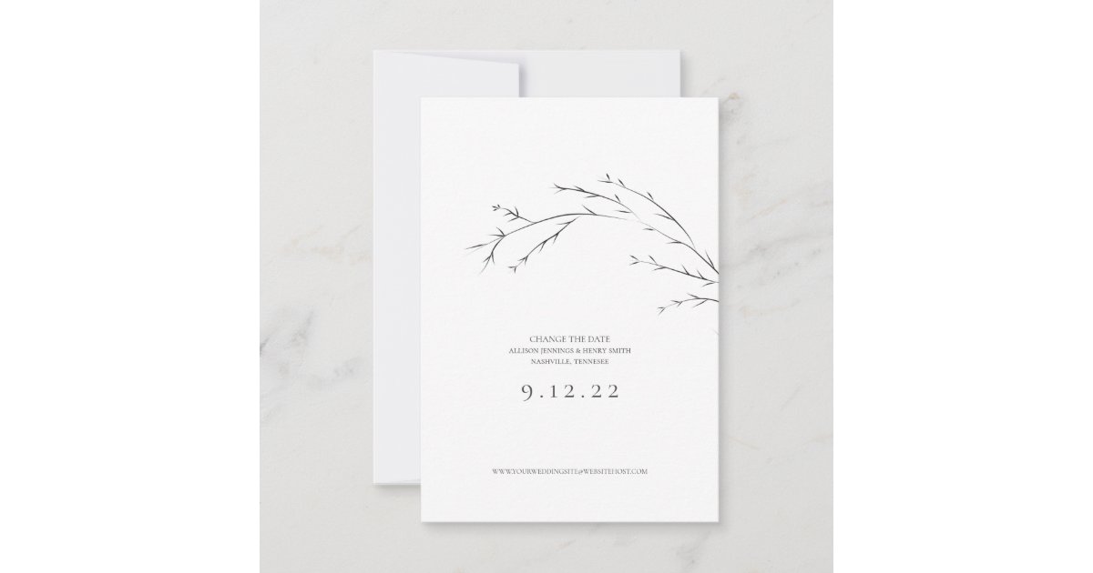 Minimal Save the Date Change the Date Wedding Card | Zazzle