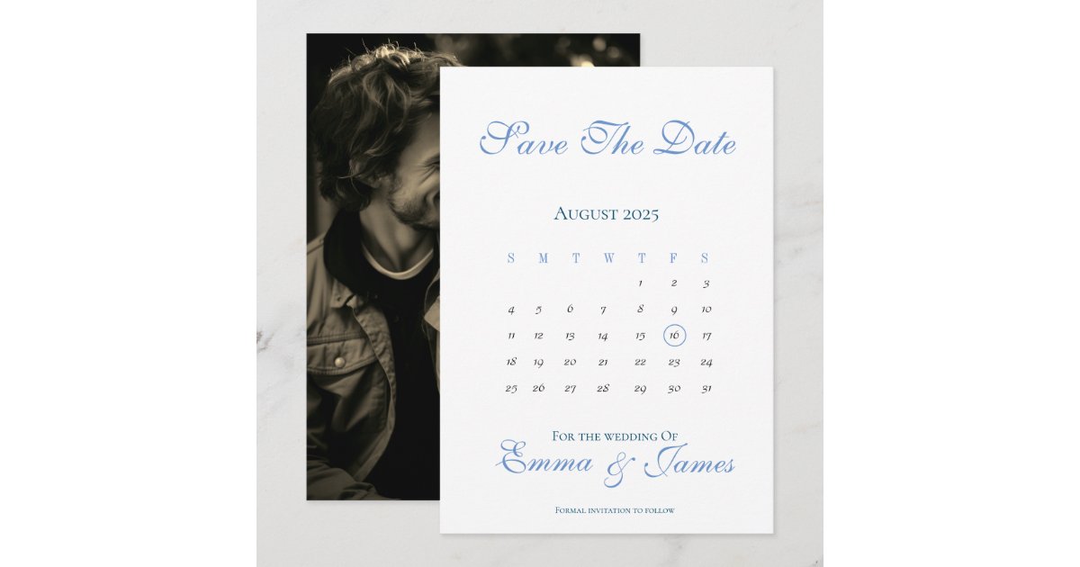 Minimal Save The Date with Calendar Invitation | Zazzle
