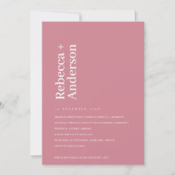 MINIMAL SCANDI DUSKY CANDY PINK ENGAGEMENT INVITE | Zazzle