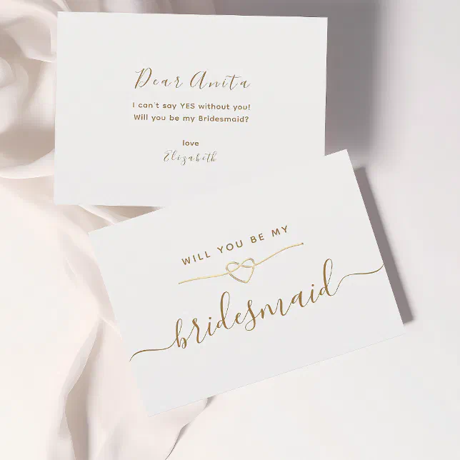 Minimal Script Bridesmaid Proposal Card | Zazzle