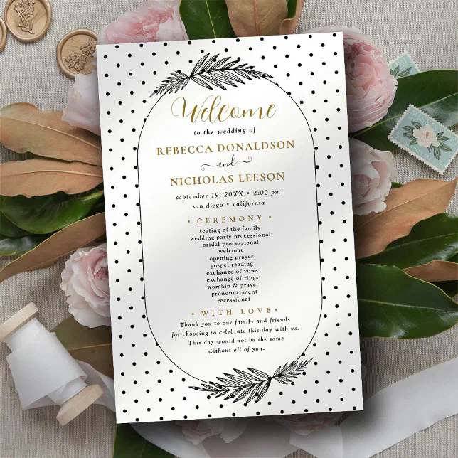 Minimal + Script Calligraphy Wedding Program | Zazzle