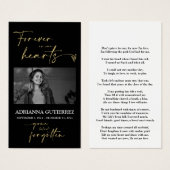 Minimal Script Memorial Photo Sympathy Prayer Card | Zazzle