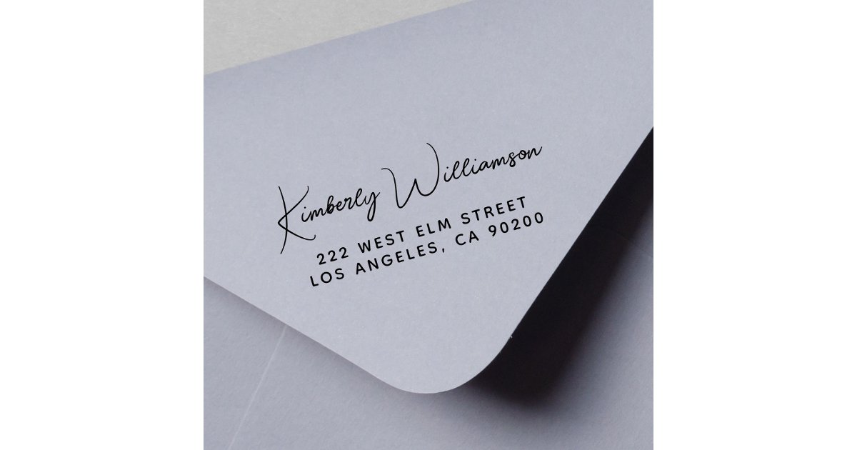Minimal Script Return Address Self-inking Stamp | Zazzle