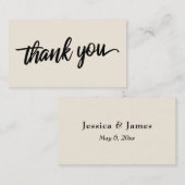 Minimal Script Typography Cream Thank You Enclosure Card | Zazzle