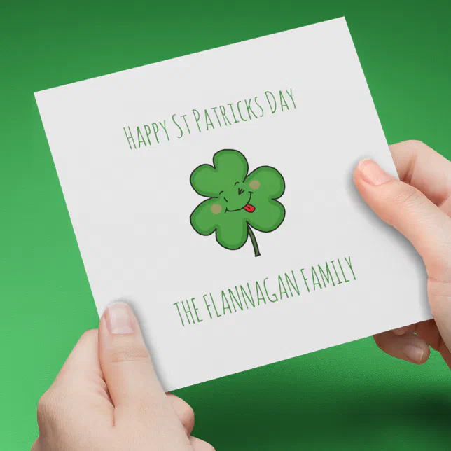 Minimal Shamrock St Patricks Day Holiday Card | Zazzle