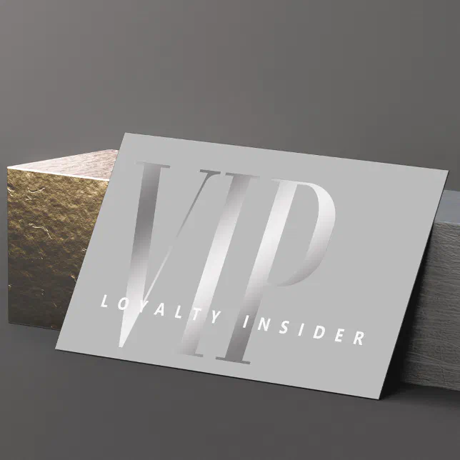 Minimal Sheer & Luxury Shine Silver Grey VIP Loyalty Card | Zazzle