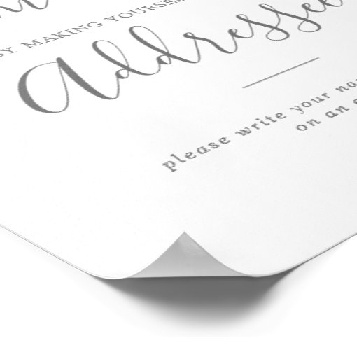 Minimal Silver Baby Shower Address an Envelope Poster | Zazzle