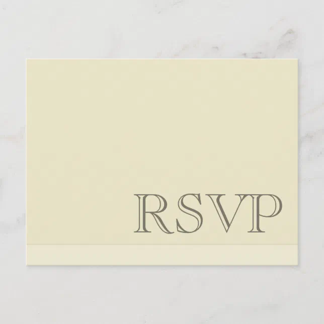 Minimal Simple Basic Neutral RSVP Invitation Postcard | Zazzle