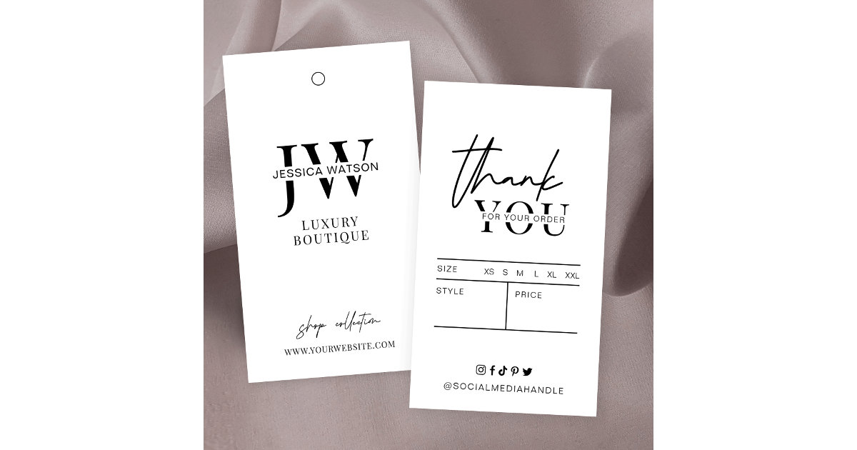 Minimal Simple Clothing Price Labels Logo Hang Tag | Zazzle