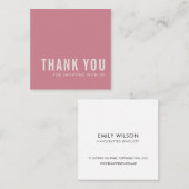 MINIMAL SIMPLE ELEGANT DUSKY CANDY PINK THANK YOU SQUARE BUSINESS CARD ...