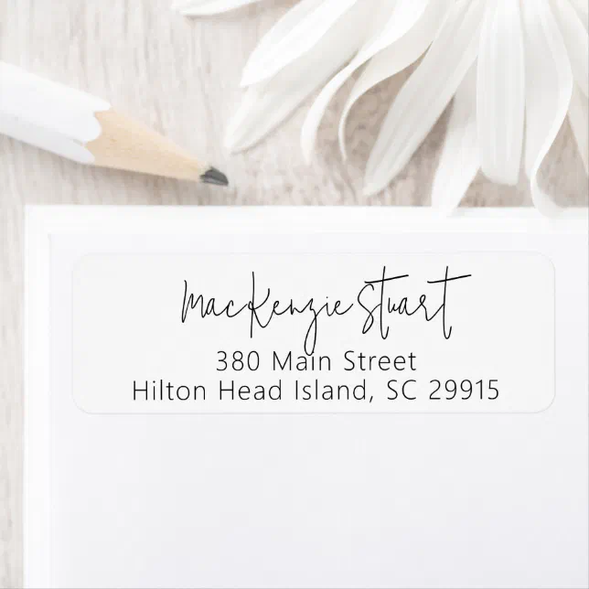 Minimal Simple Elegant Script Return Address Label | Zazzle